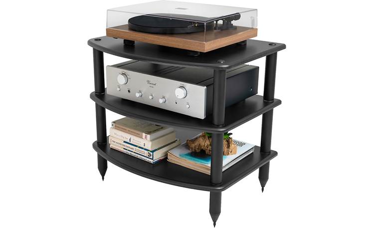 Pangea Audio Vulcan Audio Rack (Black with Black Posts) Modular 3-shelf ...