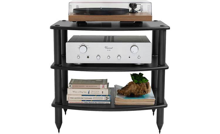Pangea Audio Vulcan Audio Rack (Black with Black Posts) Modular 3-shelf ...
