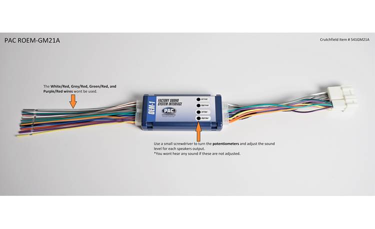 PAC ROEM-GM21A Wiring Interface Connect a new radio and retain the Bose ...