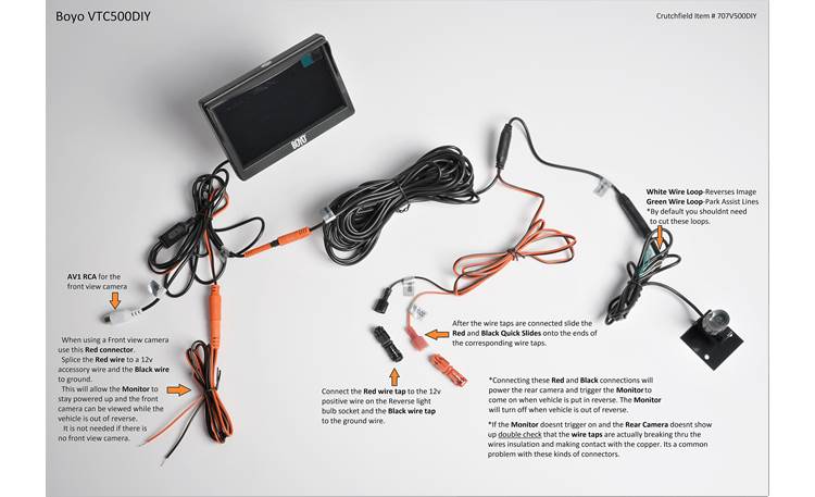 Boyo VTC500DIY 5" monitor and backup cam — license-plate-mount at ...