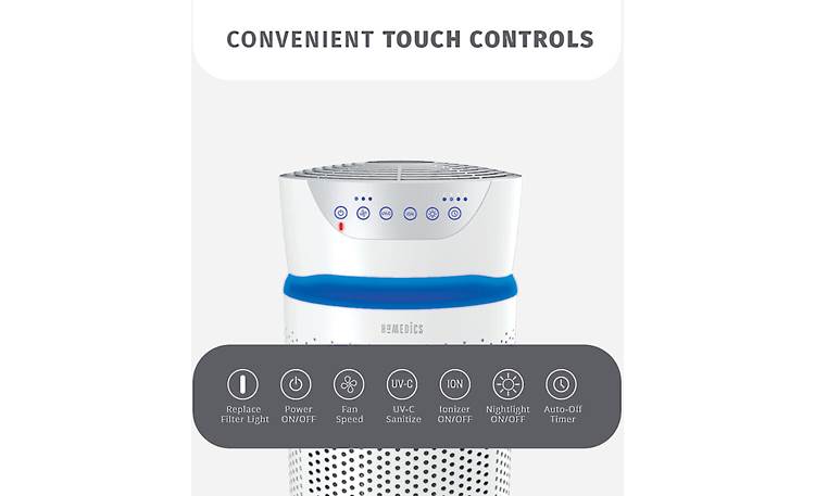 HoMedics TotalClean 5-In-1 Air purifier with UV-C and 360° true HEPA ...