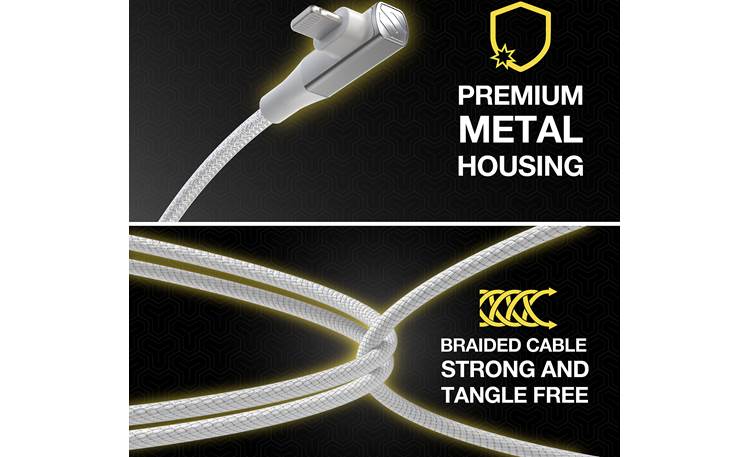 Scosche StrikeLine™ USB-C to Right-angle Lightning® Cable (White, 6 ...