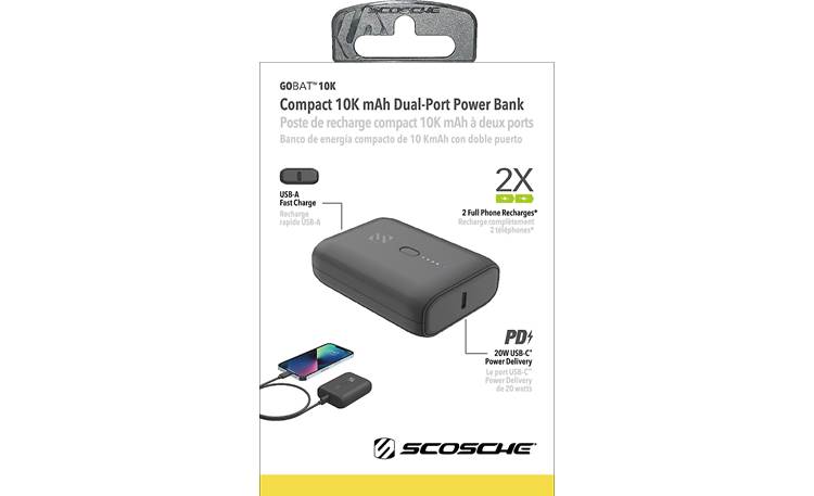 Scosche GoBat™ 10K Portable 10,000 mAh power bank at Crutchfield
