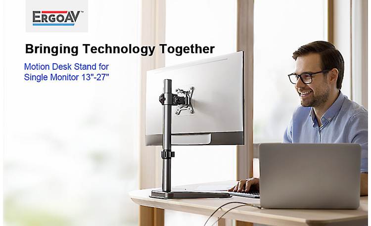 ErgoAV ERDAM1-01B Adjustable-height desktop stand for monitors 13" to ...