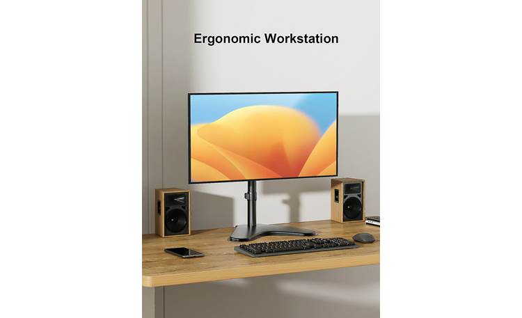 ErgoAV ERDAM1-01B Adjustable-height desktop stand for monitors 13" to ...