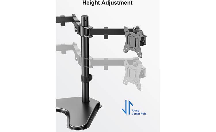 ErgoAV ERDAM4-01B Adjustable-height desktop stand for dual monitors 13 ...