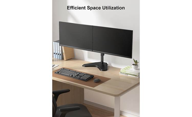 ErgoAV ERDAM4-01B Adjustable-height desktop stand for dual monitors 13 ...