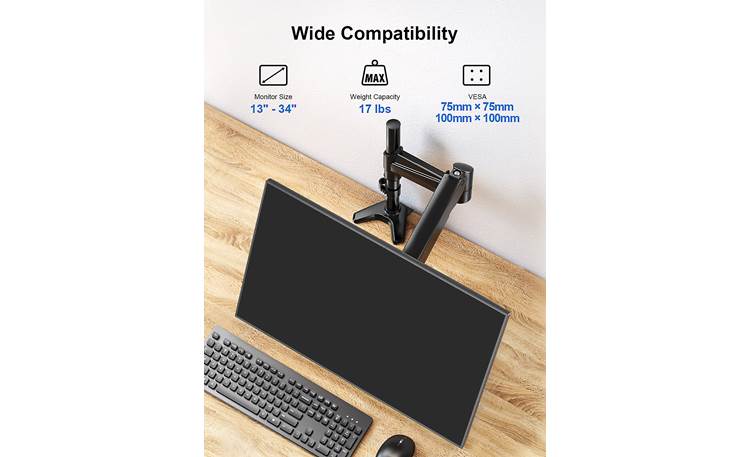 ErgoAV ERDGM1-01B Adjustable-height gas spring mounting arm for ...