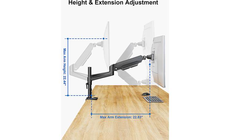 ErgoAV ERDGM1-01B Adjustable-height gas spring mounting arm for ...