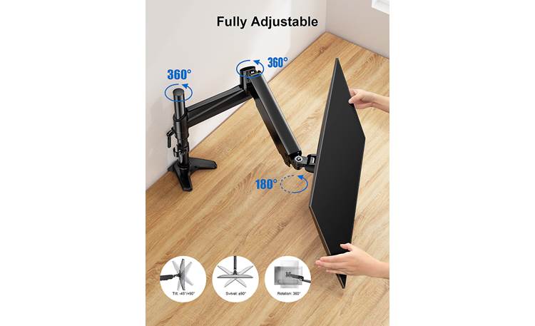 ErgoAV ERDGM1-01B Adjustable-height gas spring mounting arm for ...