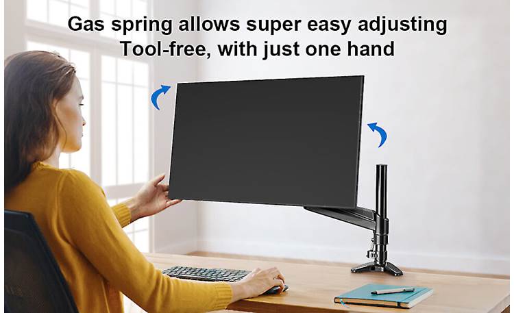 ErgoAV ERDGM1-01B Adjustable-height gas spring mounting arm for ...