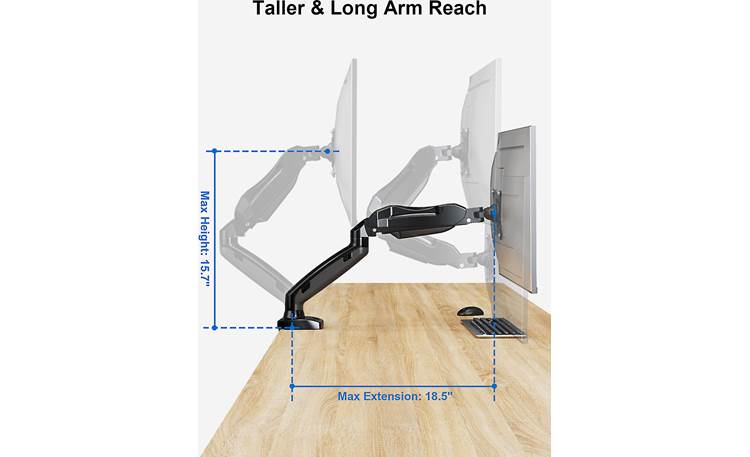 ErgoAV ERDGS1-01B Adjustable-height gas spring mounting arm for ...