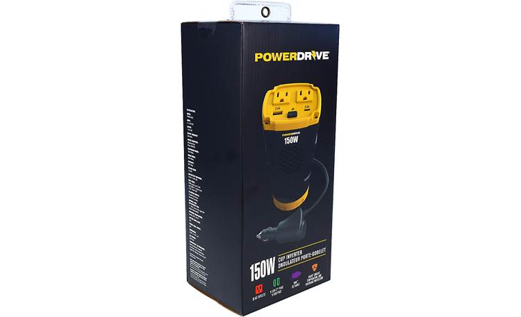 PowerDrive PWD150C DC to AC cup-style power inverter with 150-watt ...