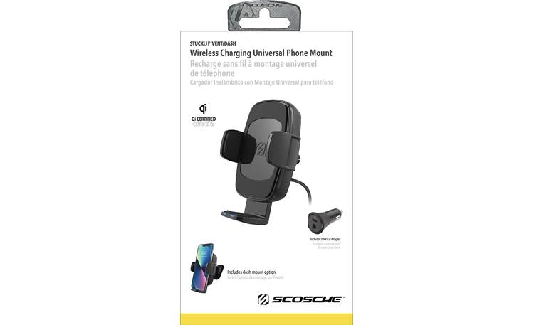 Scosche StuckUp Charging Phone Mount Wireless Qi charger with vent ...