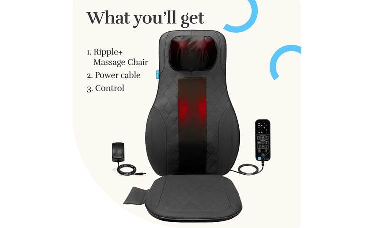 Njoie Ripple Plus Heated Shiatsu vibrating chair massager with neck ...