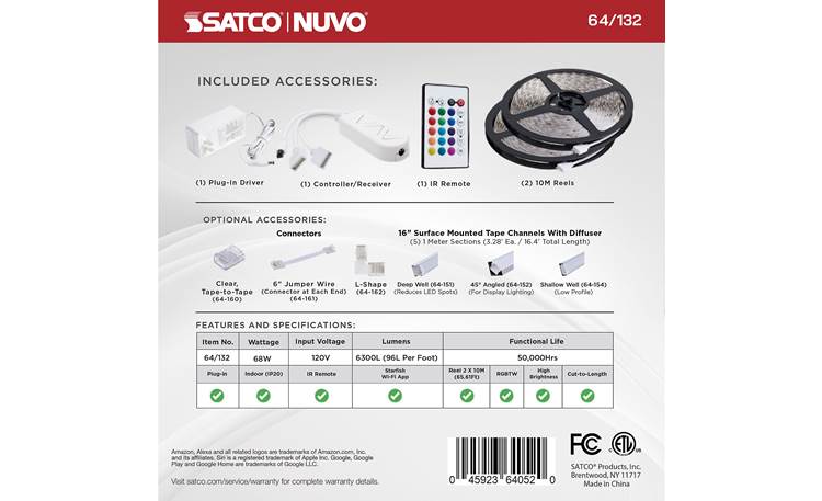 Satco Starfish Dimension Pro LED Indoor Tape Light (Plug-in) (64-foot ...