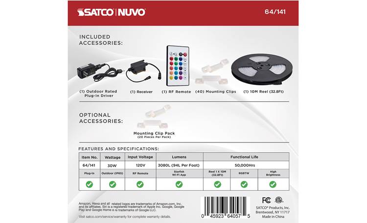 Satco Starfish Dimension Pro LED Outdoor Tape Light (Plug-in) (32-foot ...