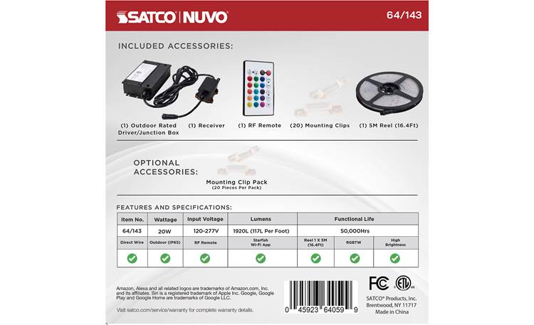 Satco Starfish Dimension Pro LED Outdoor Tape Light (Hardwired) (16 ...