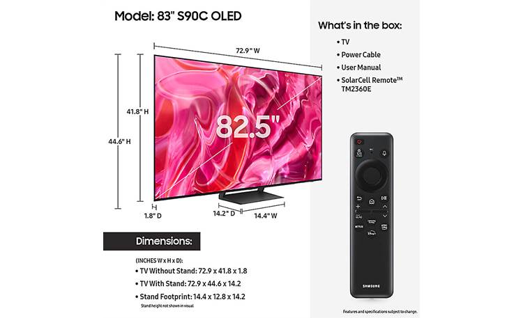 Samsung QN83S90C S90C OLED Smart 4K UHD TV with HDR (83") at Crutchfield