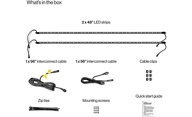 SoundExtreme Roof LED Strips Two 48" RGBIC LED light strips at Crutchfield