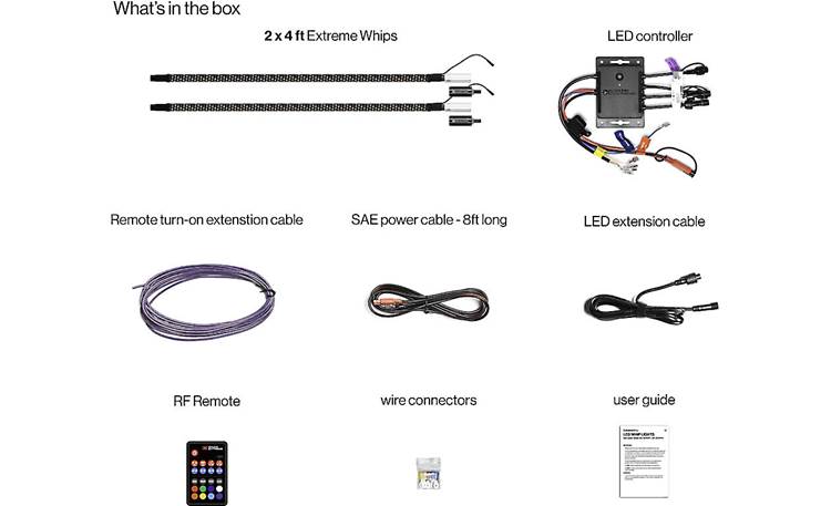 SoundExtreme Whip LED Kit (4-foot) Two RGBIC LED whips with LEDCast ...