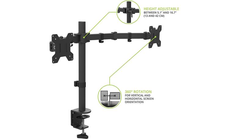 Kanto DML2000 Adjustable-height stand for dual monitors 17"-27" at ...