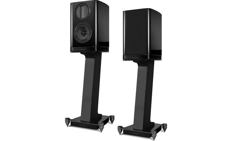 Wharfedale AURA 1 (Piano Black) Bookshelf speakers with matching stands ...