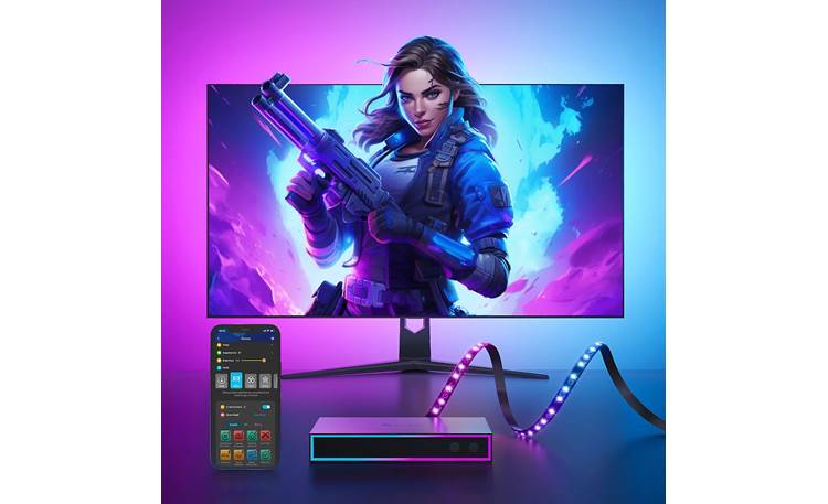 Govee AI Gaming Sync Box Kit RGBIC backlight, 2 light bars, and HDMI ...