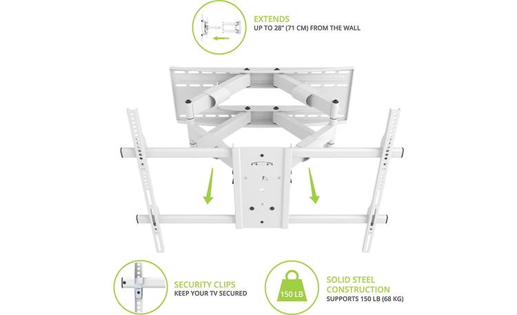 Kanto FMX3W Full-motion mount for TVs 40"-90" at Crutchfield