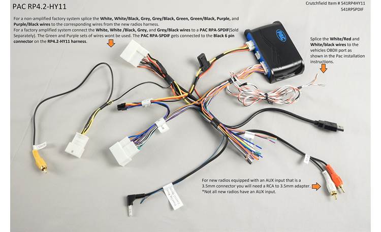 PAC RP4.2-HY11 Wiring Interface Connect a new car stereo and retain ...