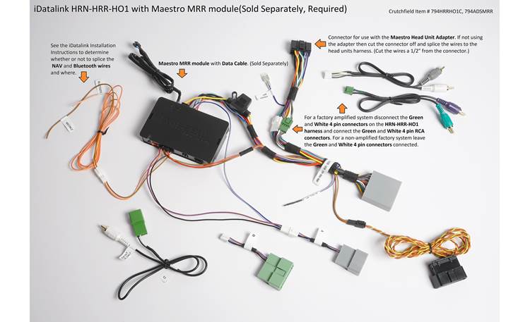 iDatalink HRN-HRR-HO1 Vehicle-specific Harness ( ADS-MRR or ADS-MRR2 ...