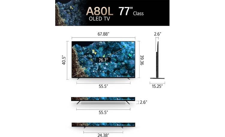 Sony BRAVIA XR77A80L (77") A80L Smart OLED 4K TV with HDR at Crutchfield