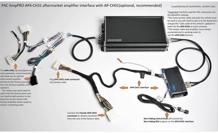 PAC AmpPRO AP4-CH31 Aftermarket Amplifier Interface Allows seamless ...