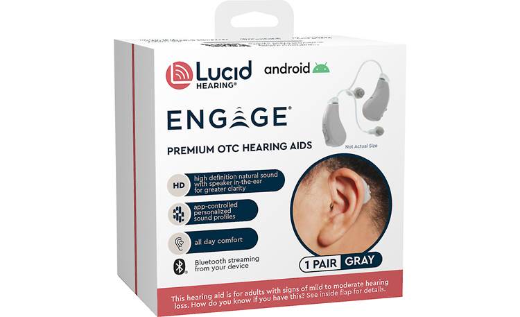 Lucid Hearing Engage™ (Non-Rechargeable) (Grey) Hearing aids with Bluetooth® for Android ...