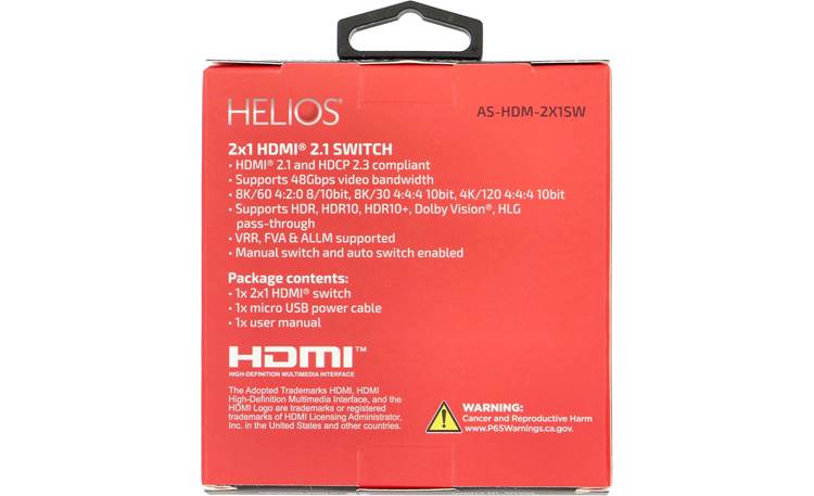 Ethereal Helios HDMI 2.1 Switch 8K-compatible HDMI switcher at Crutchfield