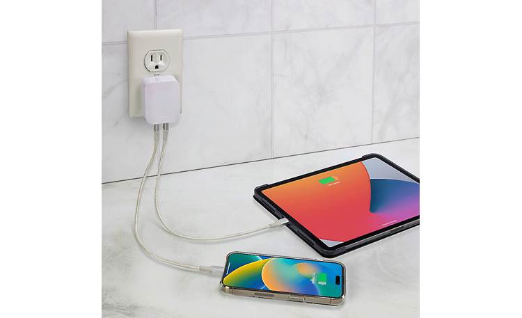 Scosche PowerVolt™ PD65 Dual-port USB-C Power Delivery wall charger at ...