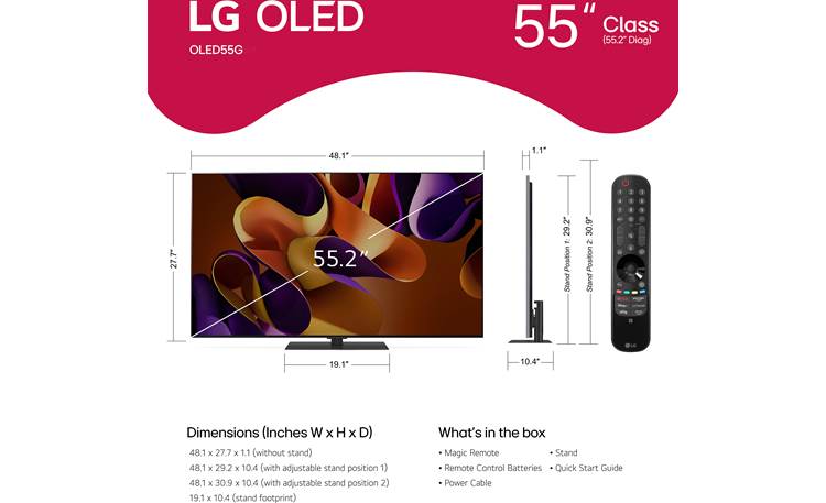 LG OLED55G4SUB (55") G4 OLED evo Smart 4K UHD TV with HDR at Crutchfield