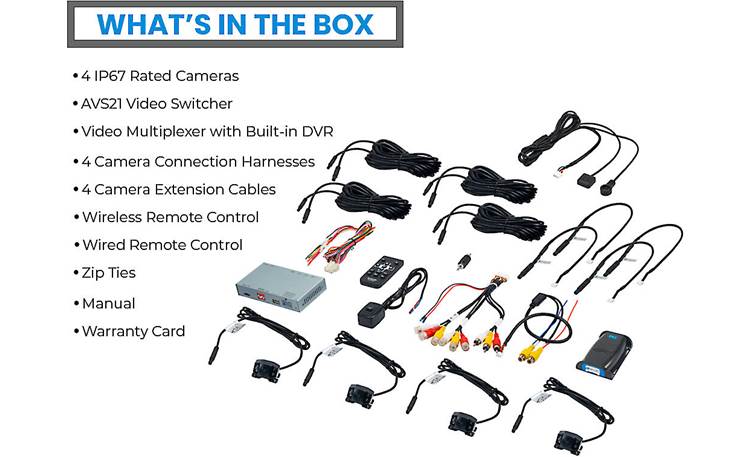 Echomaster EMUBCAMKIT Universal under-body camera kit with four cameras ...