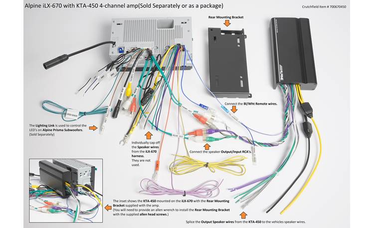 Alpine iLX-W670 and 4-channel Amp Package Includes iLX-W670 multimedia ...