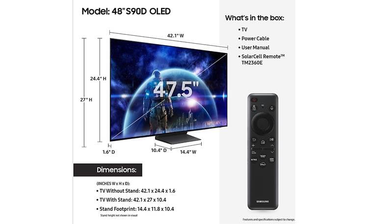 Samsung QN48S90D (48") S90D OLED 4K UHD Smart TV at Crutchfield