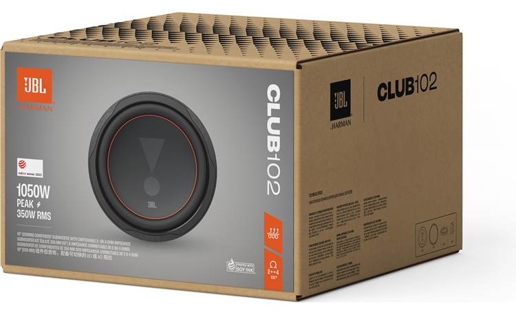 JBL Club 102 Club Series 10" component subwoofer with switchable 2- or 4-ohm impedance at ...