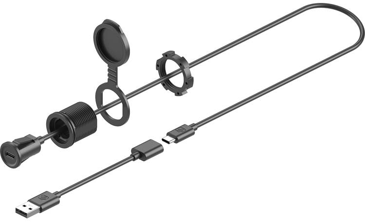 Scosche StrikeLine™ Dash-Port 3' USB-C cable extension with dash mount ...