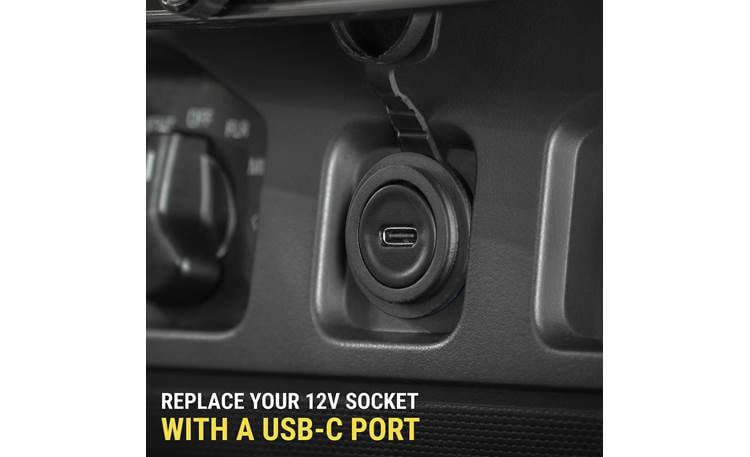 Scosche StrikeLine™ Dash-Port 3' USB-C cable extension with dash mount ...