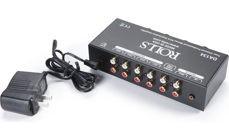 Rolls DA134 Line distribution amplifier — sends stereo audio source to ...