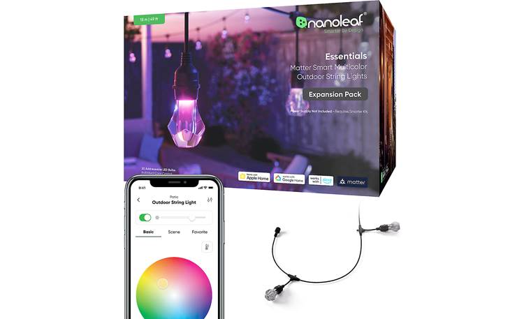Nanoleaf Essentials Matter Multicolor Outdoor String Lights Expansion ...