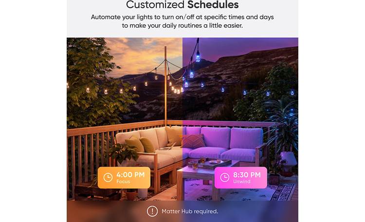 Nanoleaf Essentials Matter Multicolor Outdoor String Lights Expansion ...