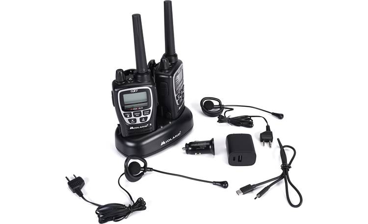 Midland GXT3000VP4 50-channel two-way radio kit with charging dock at ...