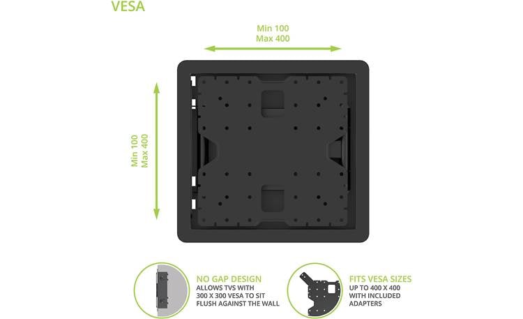 Kanto R400 Pro Series Full-motion recessed wall mount for 35"-65" TVs ...