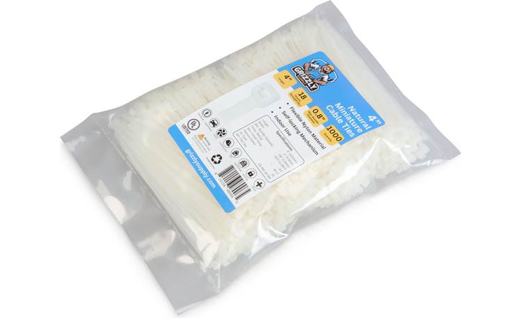 Grizzly Supply Miniature Cable Ties (4" Natural White, 18lb, 1000 count ...
