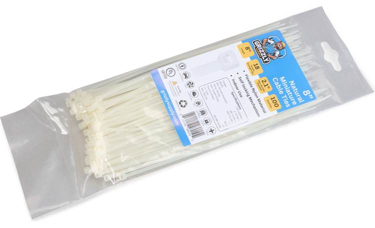 Grizzly Supply Miniature Cable Ties (8" Natural White, 18lb, 100 count ...